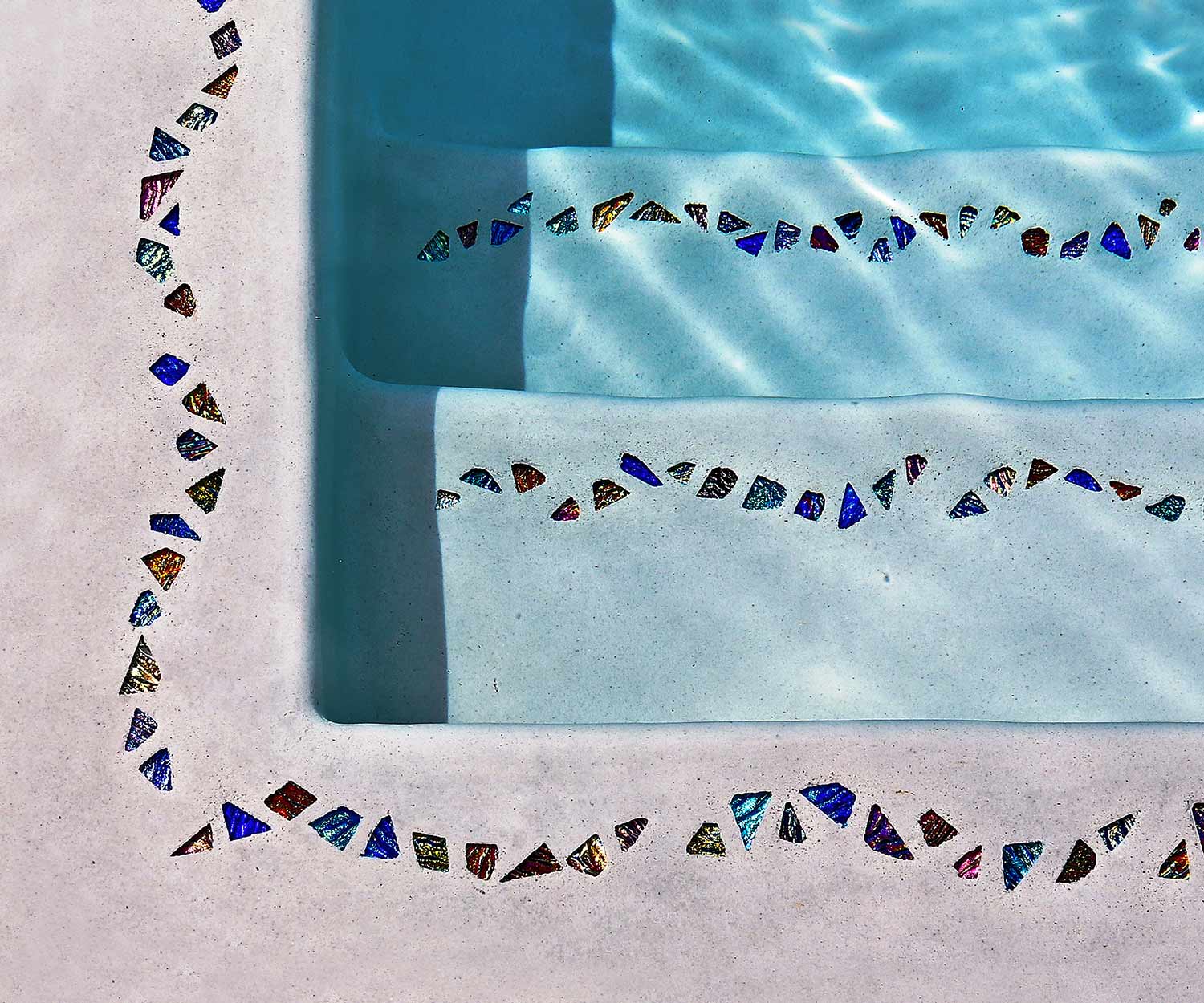 Swimming Pool Glass Tile - Shell Beach - PebbleTec